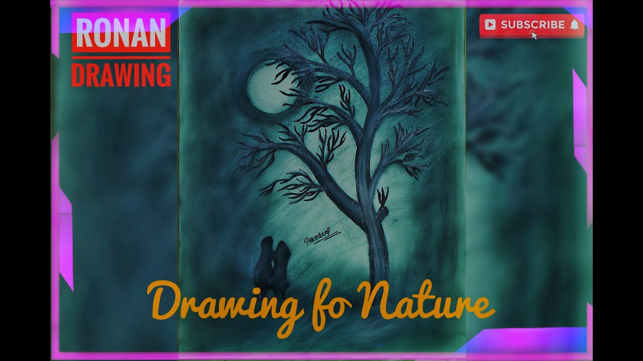 Drawing of nature || Very Easy Scenery || Tutorial With Pencil Drawing ...