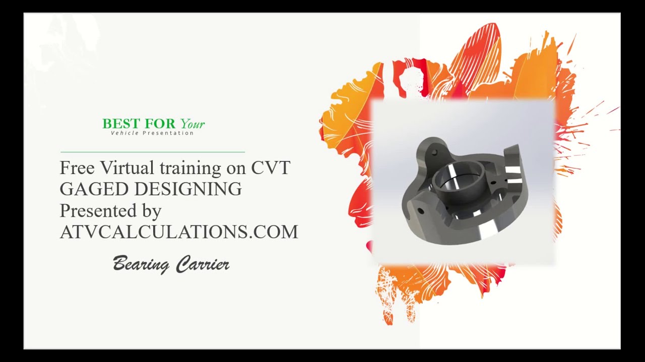 CVT Design lecture series Video:10 Secondary pulley Bearing Carrier ...
