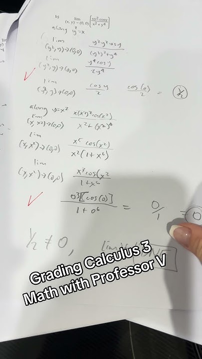 Grading Calculus 3! Look at this gorgeous work! 🤩🤩🤩 #mathwithprofessorv #calculusvideos - YouTube