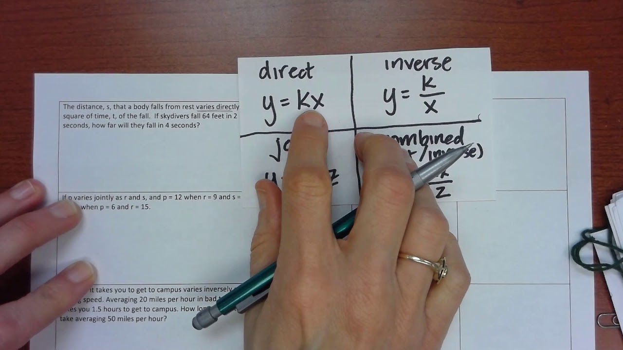 A2 Direct and Inverse Variation Notes - YouTube