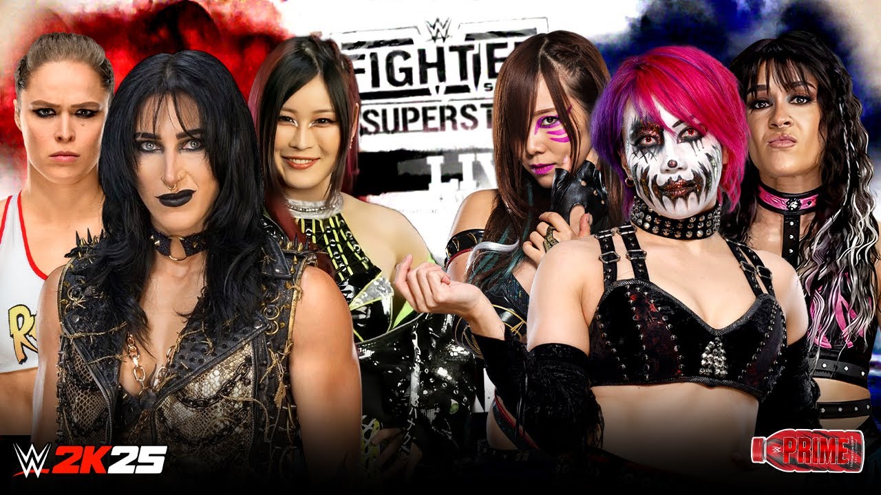 Rhea Ripley Iyo Sky & Ronda Rousey vs Asuka Kairi Sane & Dakota Kai ...