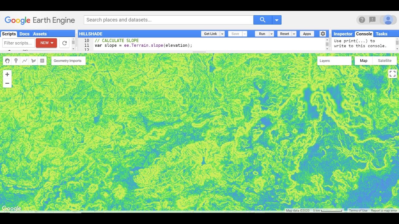 Google Earth Engine Tutorial: DEM (Slope & Color Gradient) - YouTube