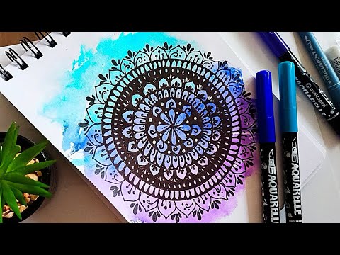 How to Draw MANDALA ART for Beginners || how to Paint background ...
