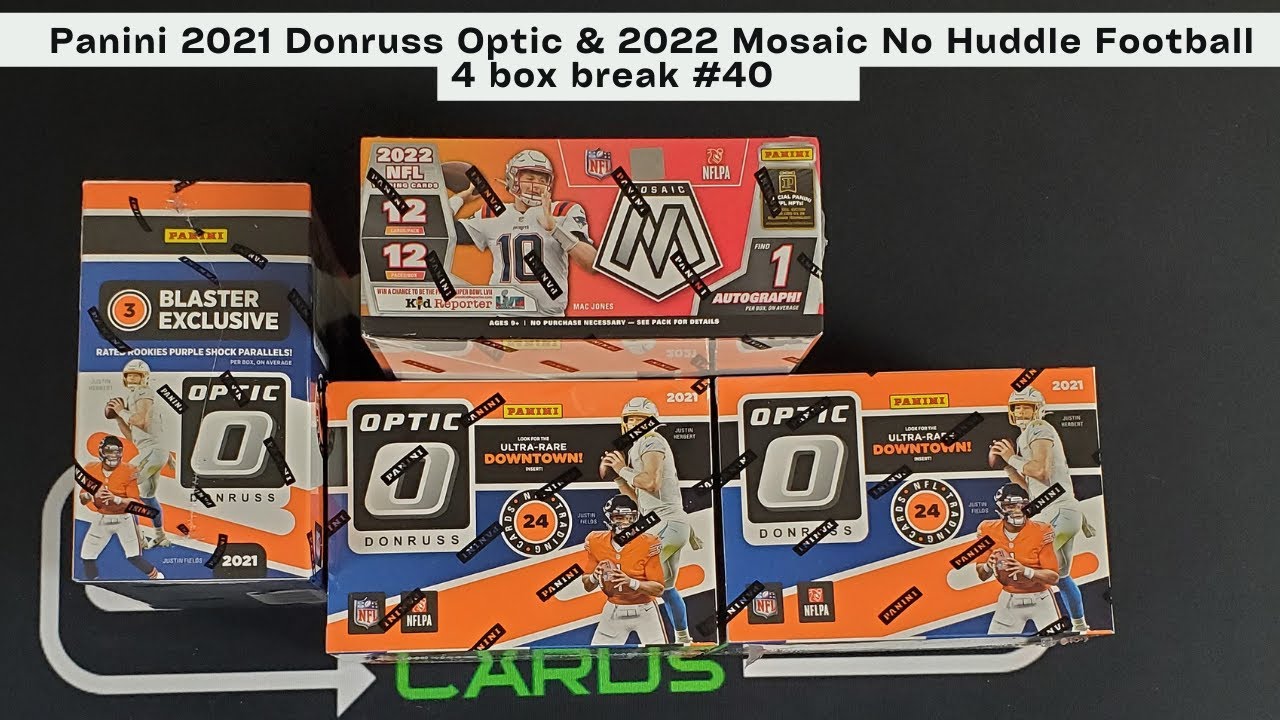 2021 Donruss Optic & 2022 Panini Mosaic Fast Break Football 4 box break ...