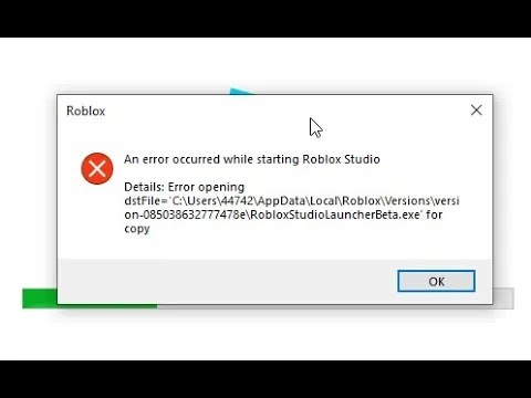 An Error Occurred While Starting Roblox Studio FIX 2021 (Louder?) - YouTube
