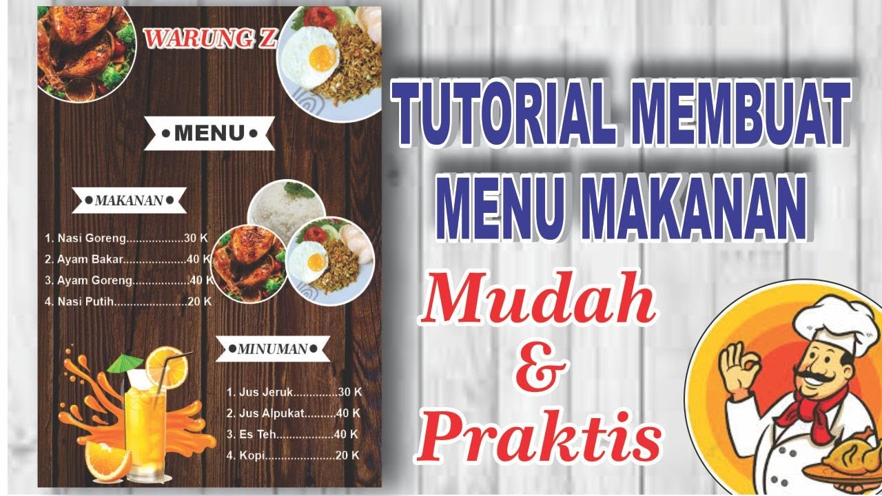 Tutorial Membuat daftar menu makanan || corel draw 2020 - YouTube