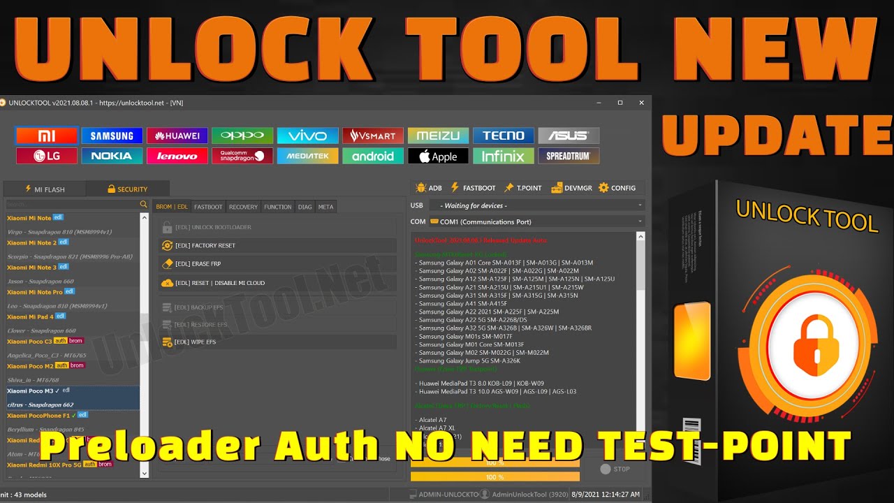 Preloader Auth NO NEED TEST-POINT | UNLOCK TOOL NEW UPDATE /VIVO UNLOCK ...