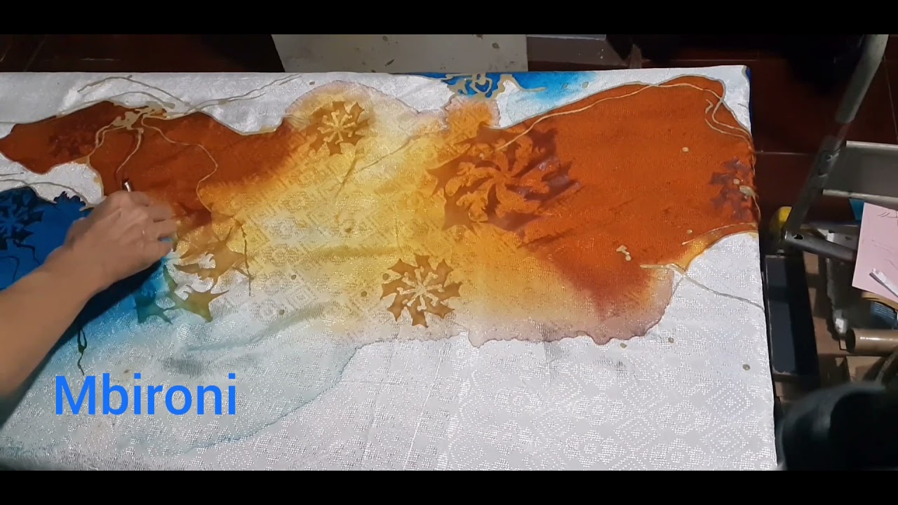 Batik abstrak kontemporer, motif ikan marlin - YouTube