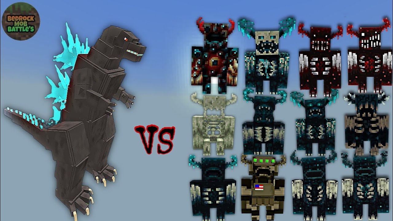 Godzilla Minus One (Berg210) vs Warden Plus | Minecraft Bedrock | Mob ...