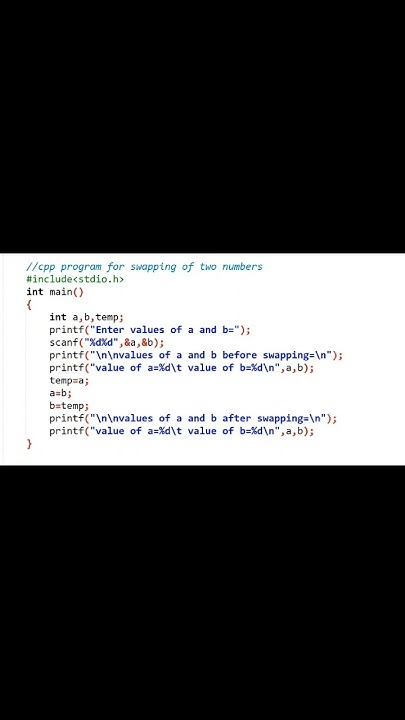 Cpp language || program for swapping of two numbers || supriya coding - YouTube