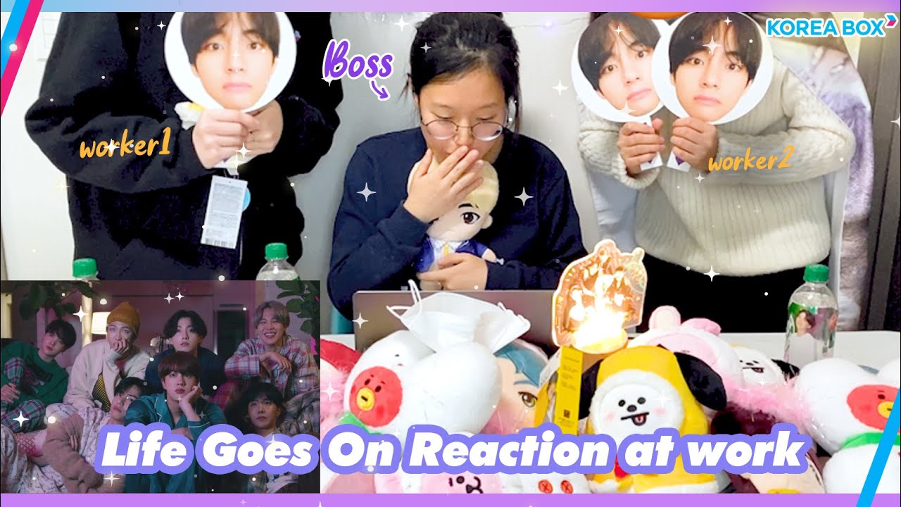 Korean Office Workers' BTS Life Goes On MV Reaction At Work - YouTube