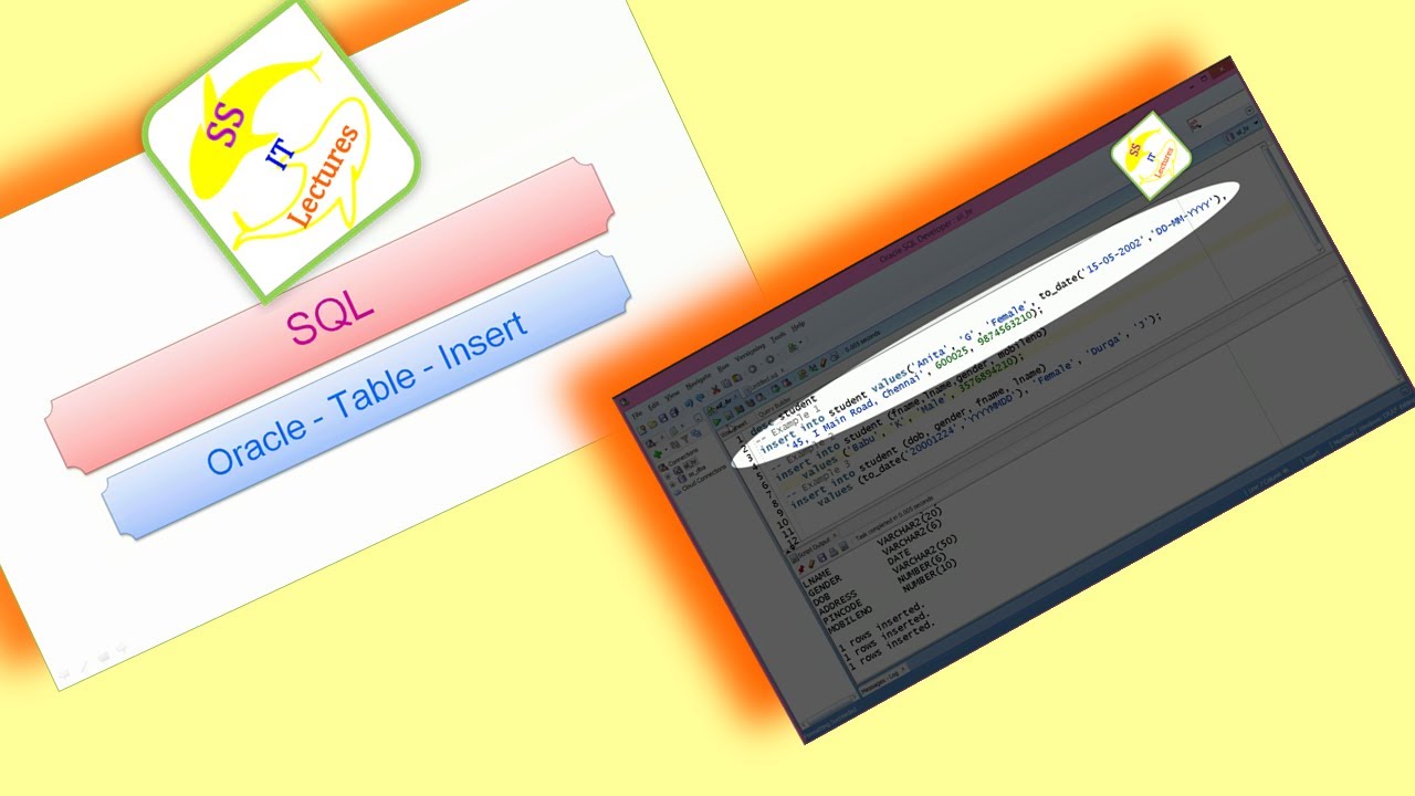 SQL 4 Oracle INSERT into TABLE - YouTube