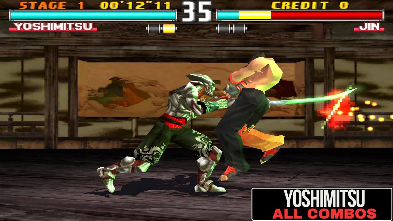 Tekken 3 - Yoshimitsu All 4 Combos - YouTube