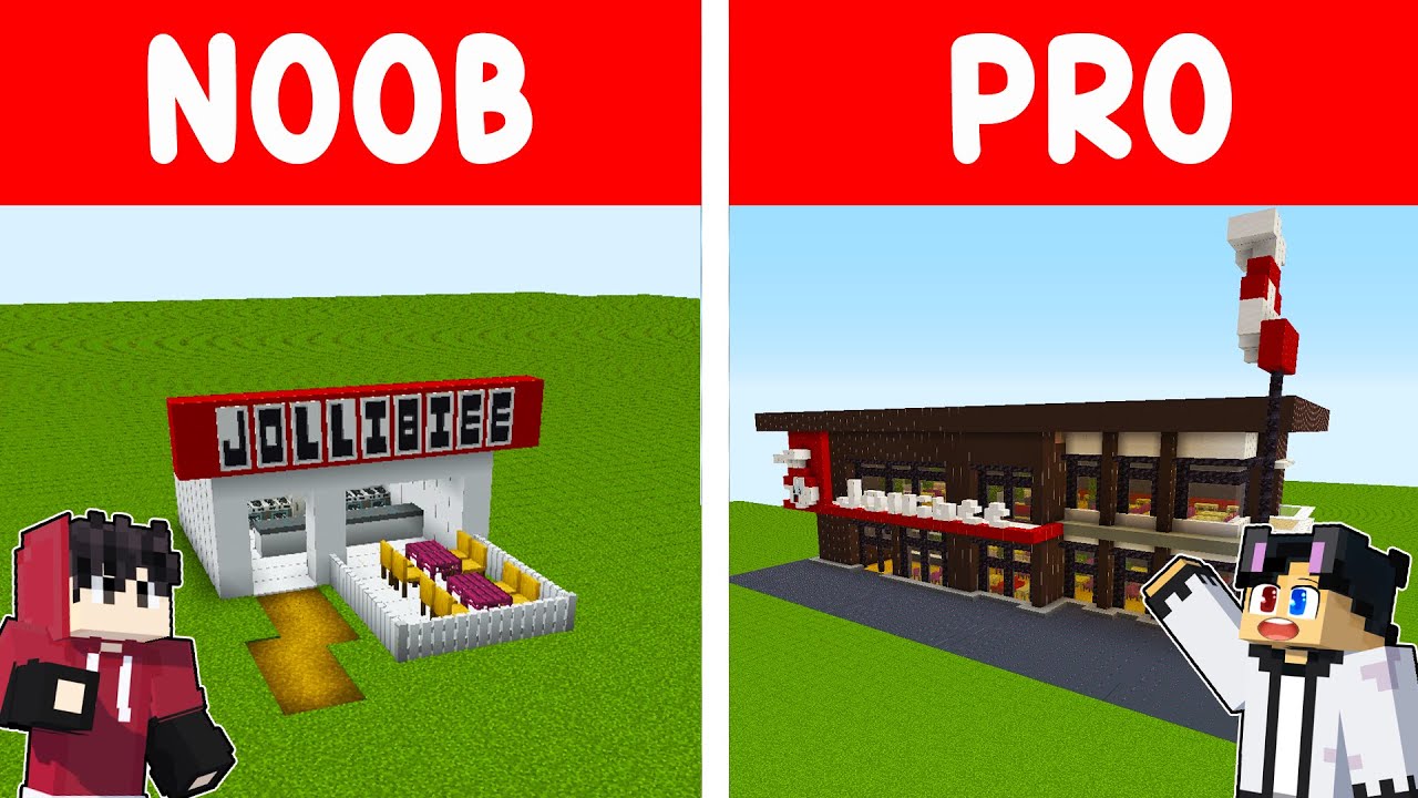 NOOB VS PRO: JOLLIBEE BUILD CHALLENGE | Minecraft (Tagalog) - YouTube