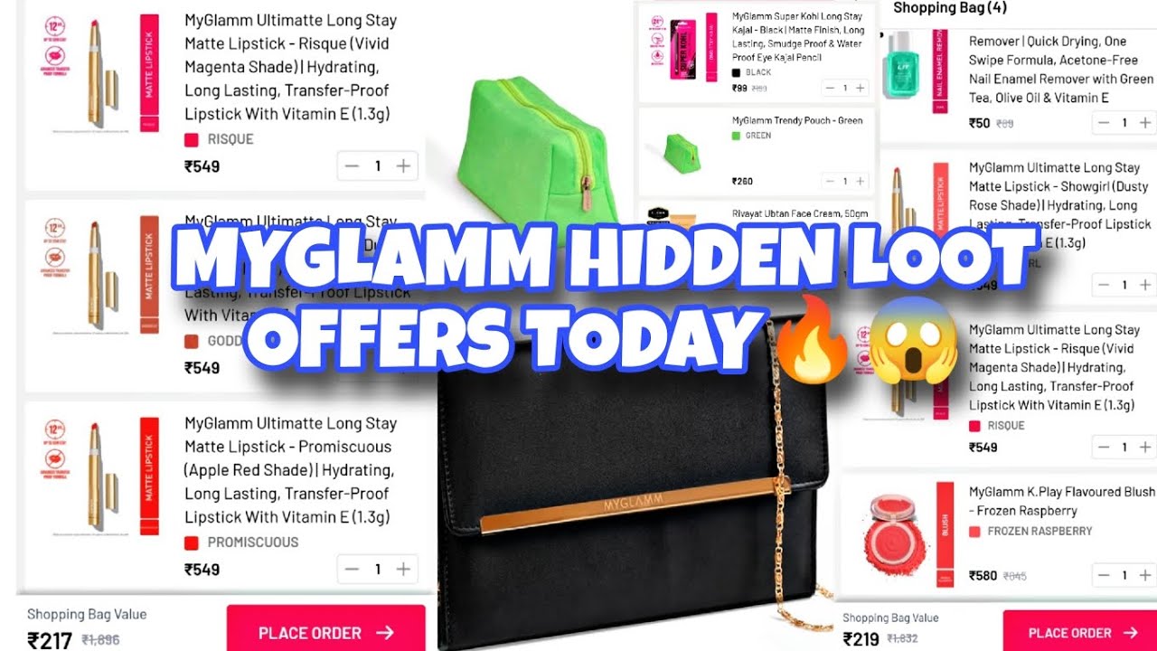 MYGLAMM HIDDEN LooT Offers Today🔥😱Hidden Loot Products Freee 🤍 - YouTube