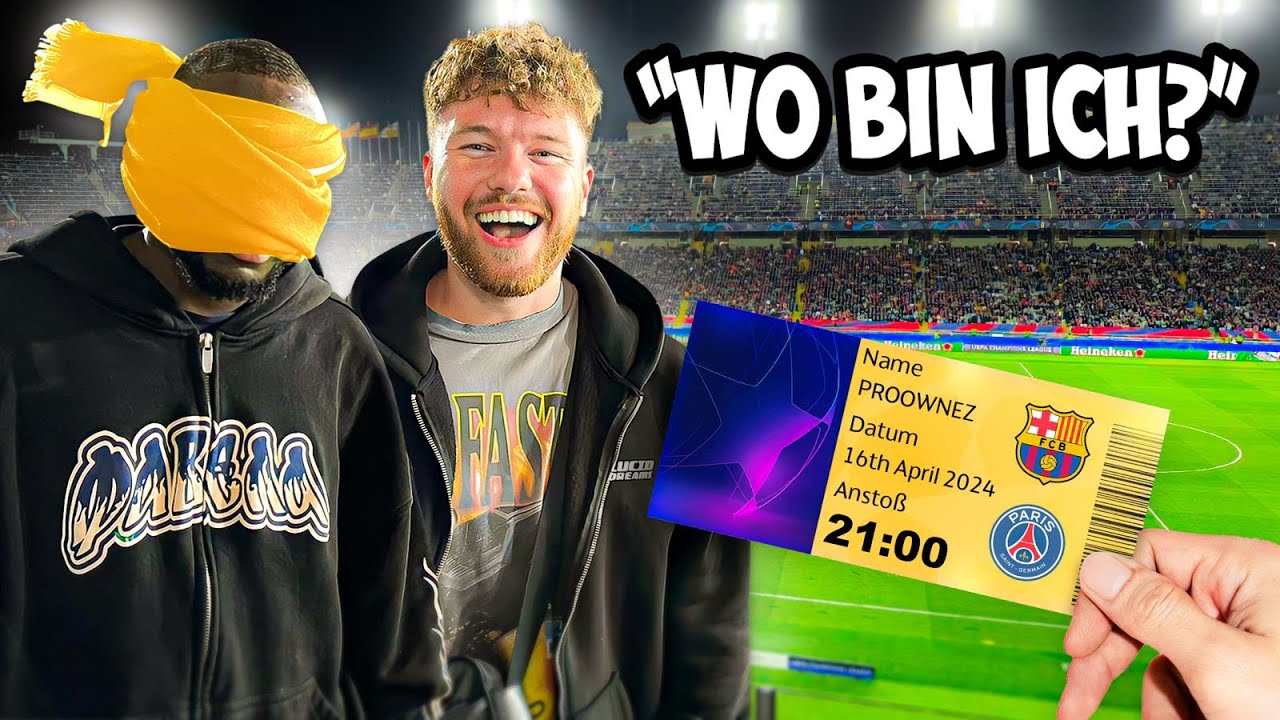 Ich überrasche einen Barca Fan mit VIP Tickets für Barcelona vs Paris ...