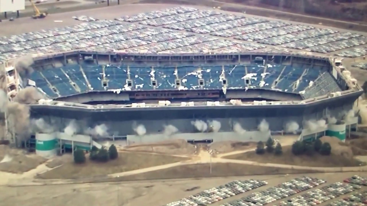 2nd FINAL implosion of Pontiac Silverdome demolition the very next day ...
