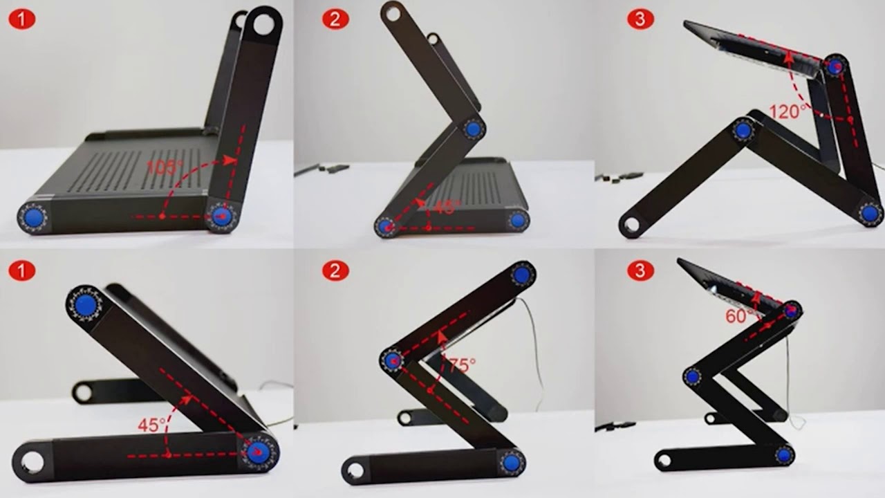 Laptop Stand with 2 CPU Cooling USB Fans for Bed - YouTube