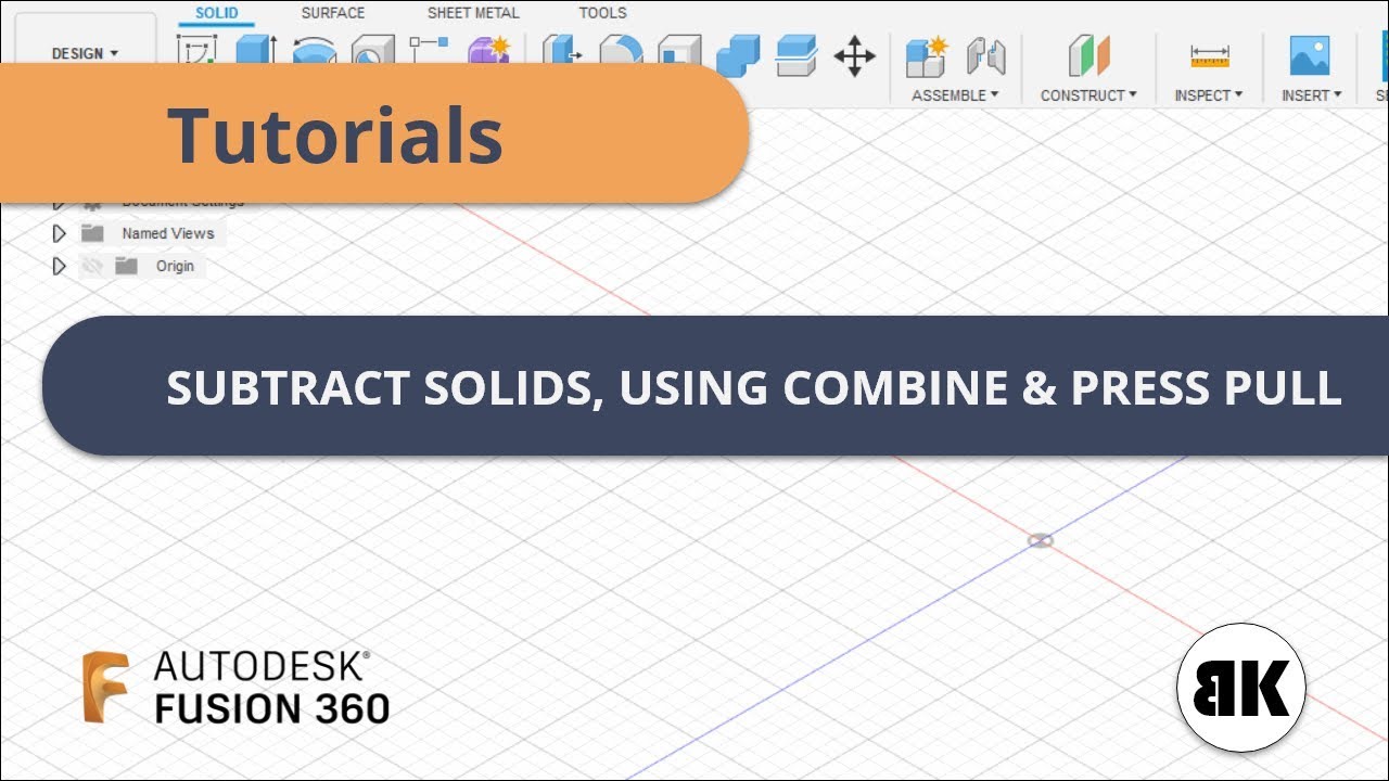 Fusion 360: How to subtract solids, using Combine & Press Pull - YouTube