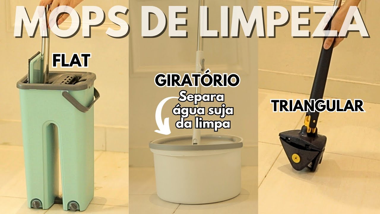 COMPARANDO MOP FLAT / MOP COM SEPARADOR DE ÁGUA SUJA E LIMPA / MOP ...