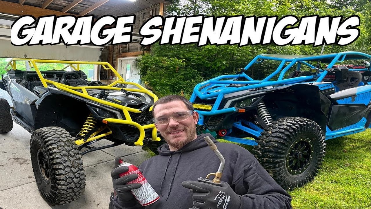 AWESOME Can Am X3 Custom Cage Build with some Garage Shenanigans - YouTube