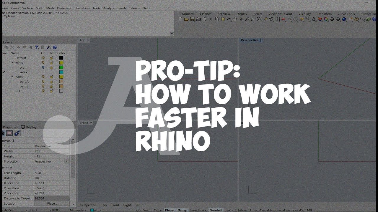 Pro - Tip: How to work faster in Rhino - YouTube