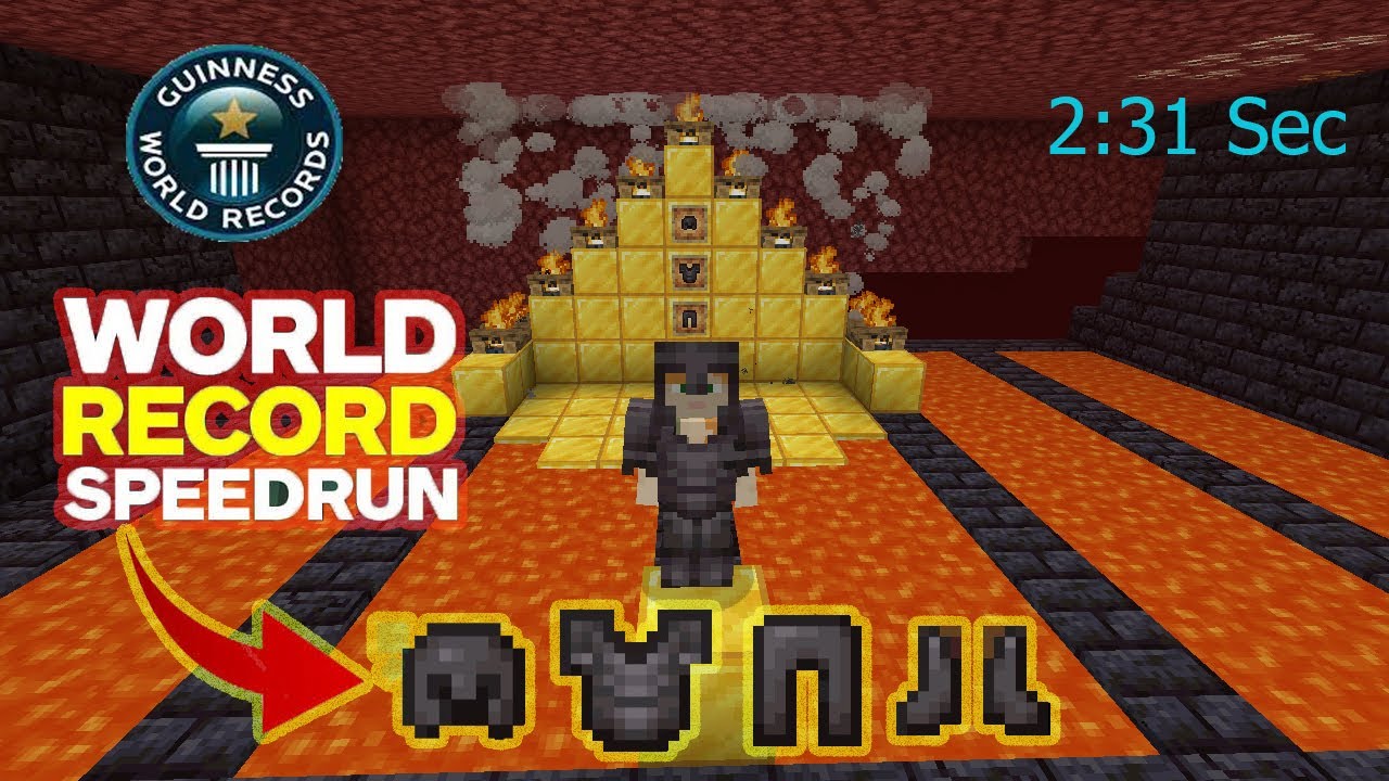 [WORLD RECORD] FULL NETHERITE ARMOR IN 2:31 SECONDS - YouTube