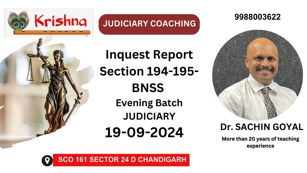 Inquest Report Section 194-195- BNSS Evening Batch JUDICIARY - YouTube