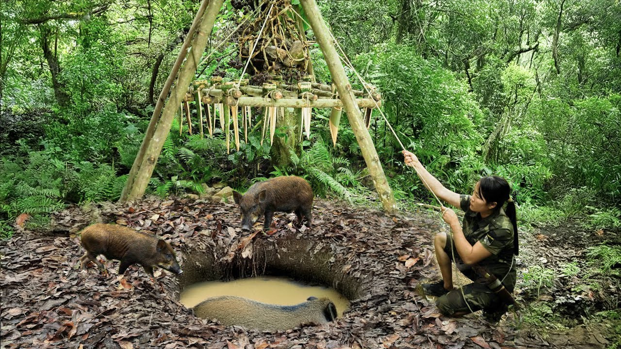 Strange Noises In The Wild Night - Crafting a Large Bushcraft Trap ...