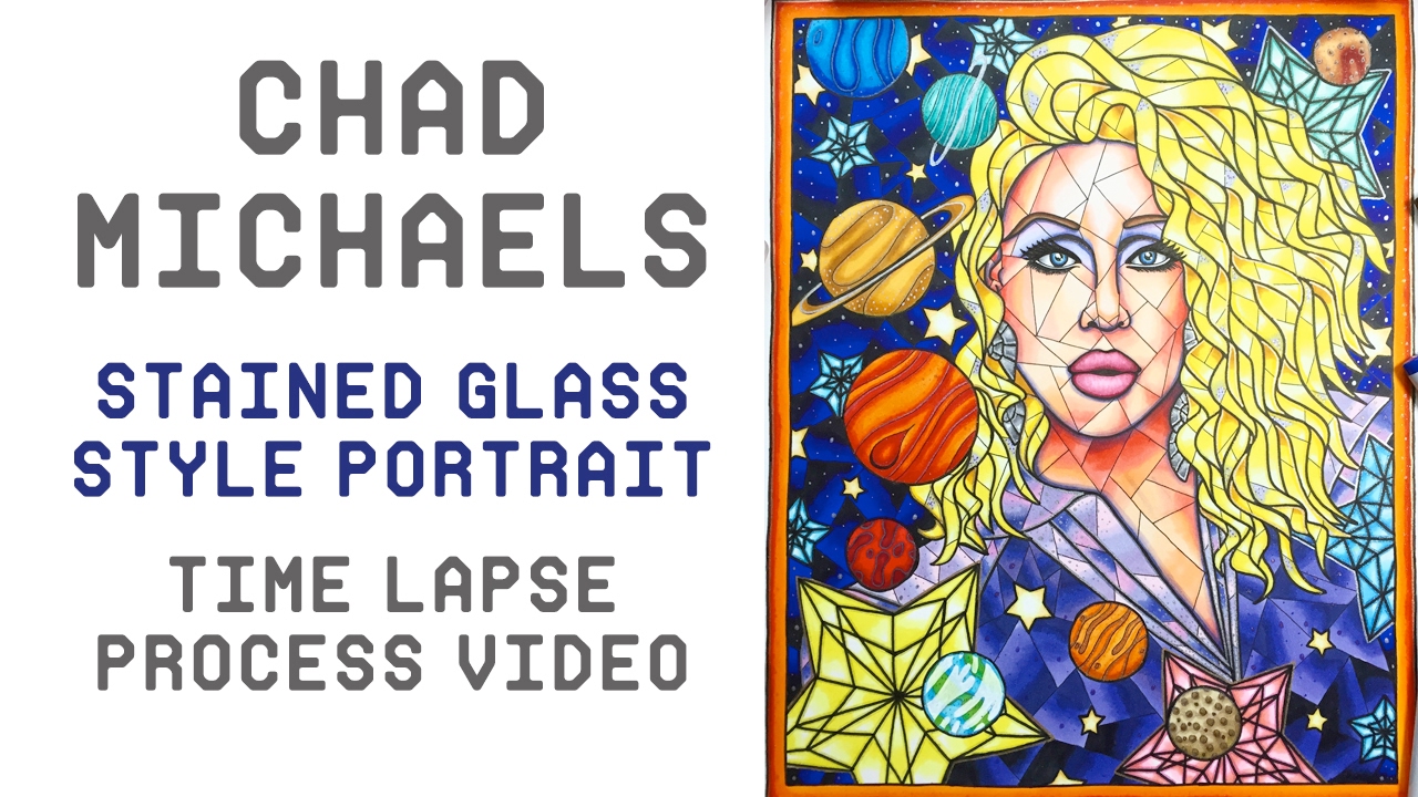 Chad Michaels Stained Glass Style Portrait - Speed Drawing Time Lapse ...