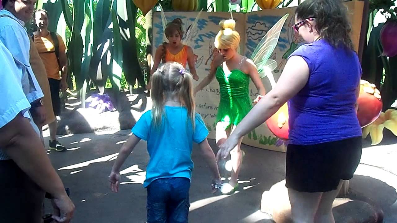 Tinkerbell in Disneyland Emily dancing with Tink and all her favourites ...