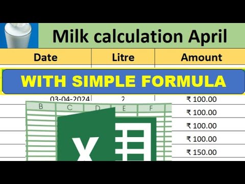 Milk Calculation II दूध का हिसाब II Date Function II Excel Formula II ...