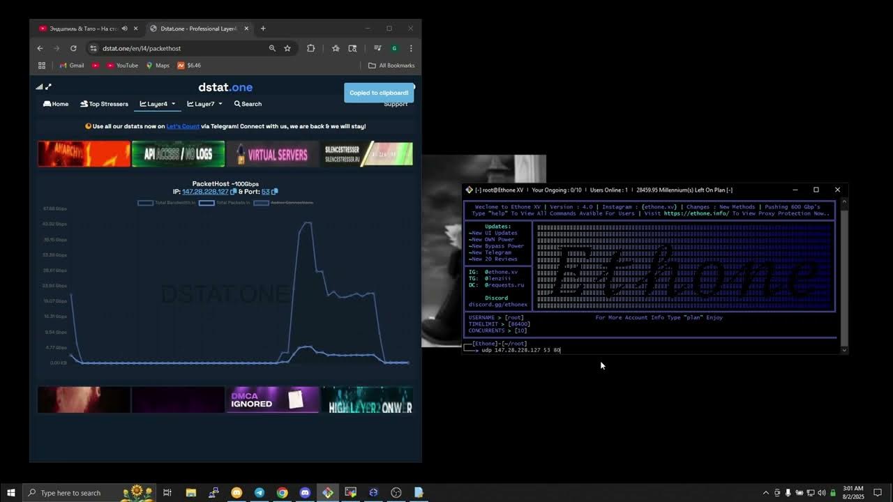 Ethone C2 - Dstat - Basic UDP - 116 GBP'S - YouTube