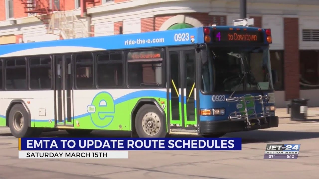 EMTA route time changes going into effect this Saturday - YouTube