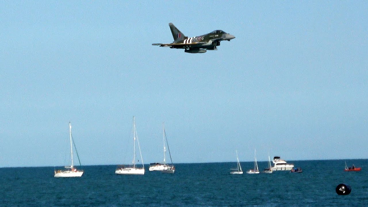 RAF "TURBO" Typhoon Display Over Sunny Saturday, Eastbourne Airshow ...