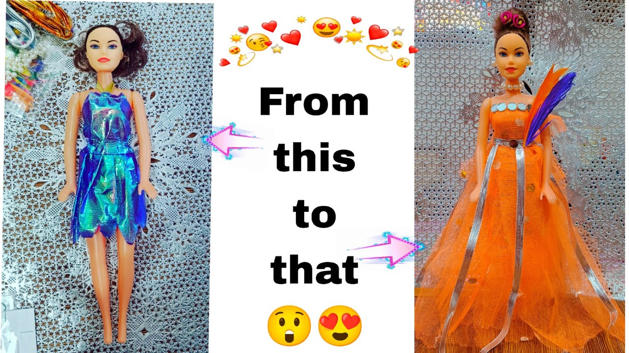 DIY Doll decoration | Doll dress transformation😲😍 | Doll decoration ...