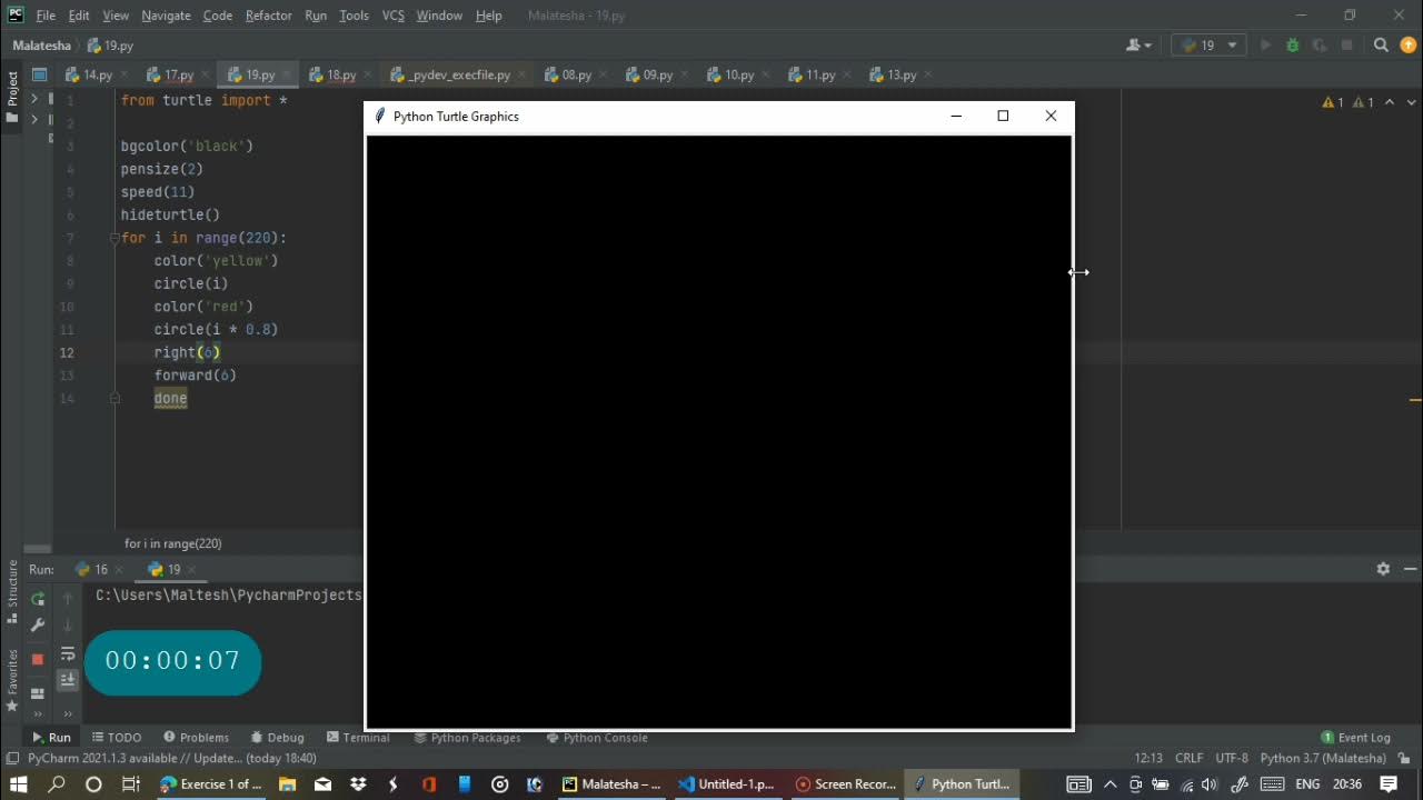 Draw Circles ⭕ Using Python Turtle Youtube
