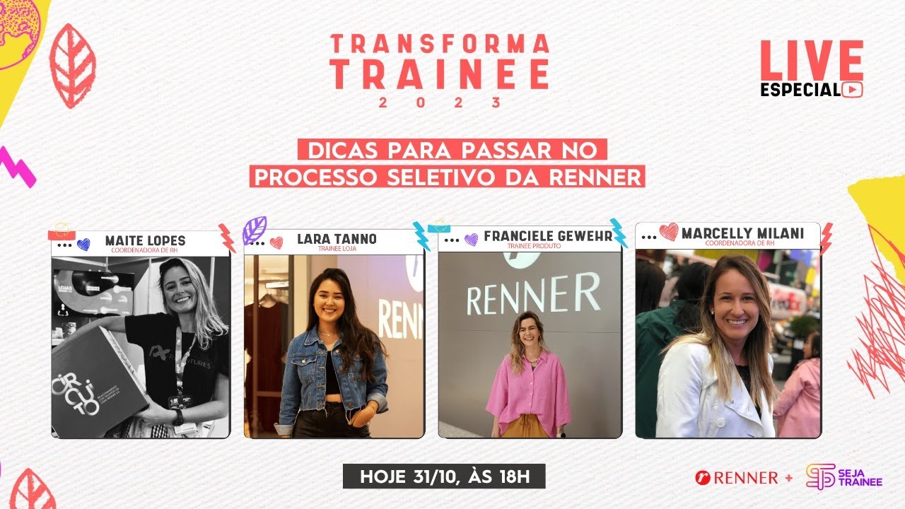 LIVE: PROGRAMA TRAINEE RENNER - YouTube