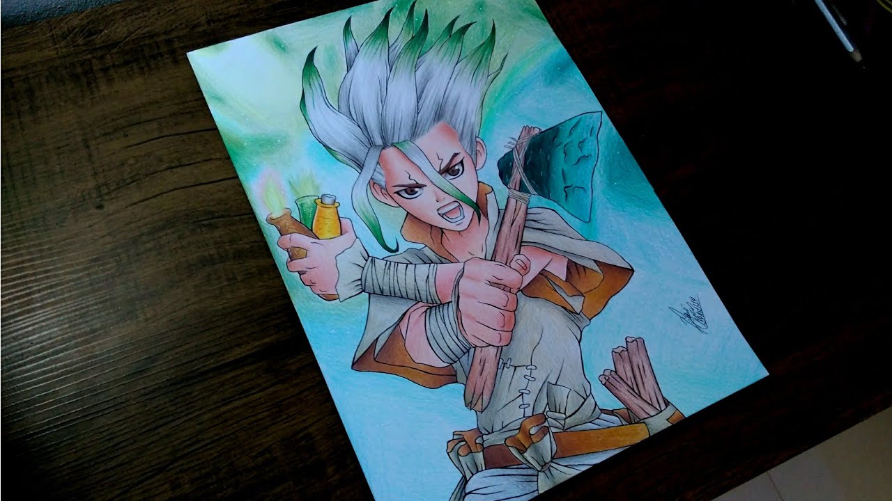 Speed Drawing Senkuu (Dr. Stone) - YouTube