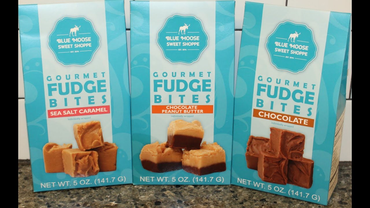 Blue Moose Sweet Shoppe Fudge Bites: Sea Salt Caramel, Chocolate Peanut ...