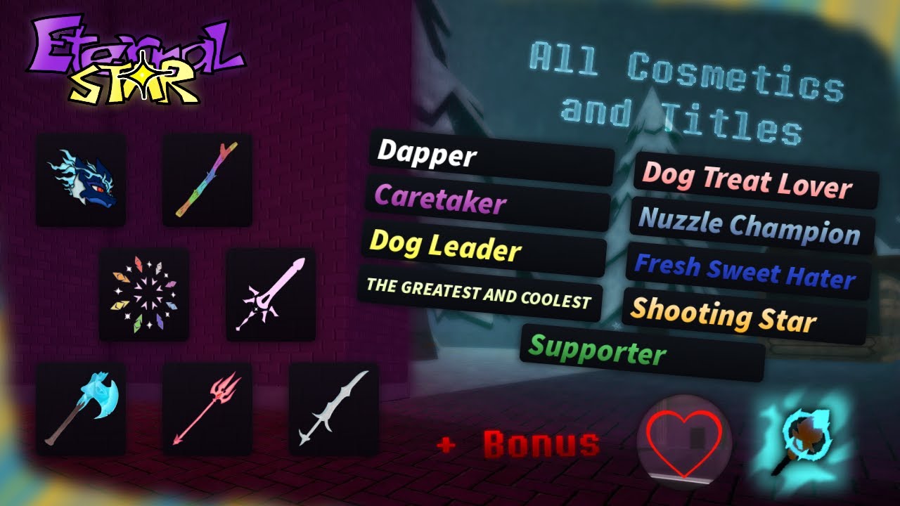 Eternal Star: All Cosmetics and Titles (+Bonus) - YouTube