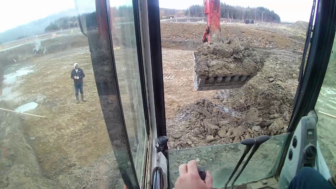 Digging basement (cab & pit man view) - YouTube