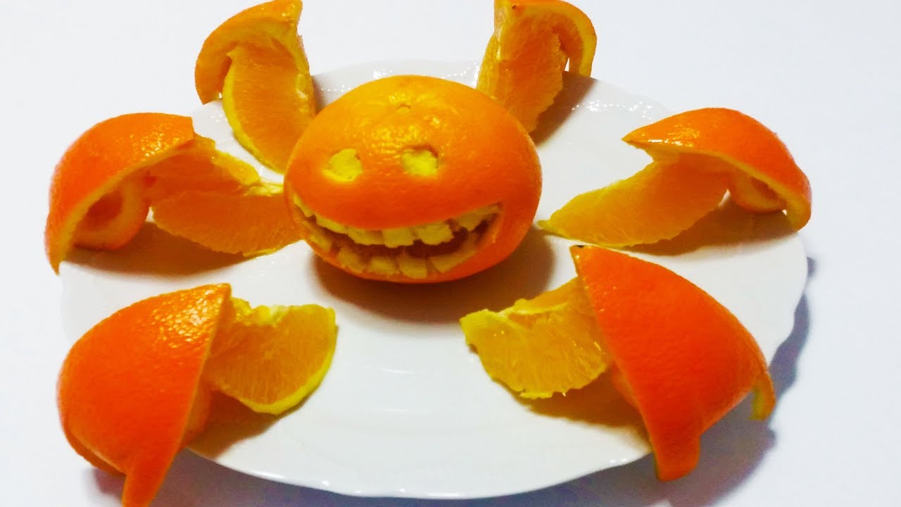 MAKE SMILEY FACE PRESENTATION WITH ORANGE (For Children, Fruit Plate ...