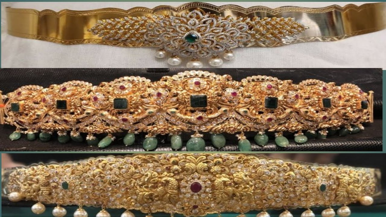 latest gold vaddanam designs with weight/beautiful fancy vaddanam ...