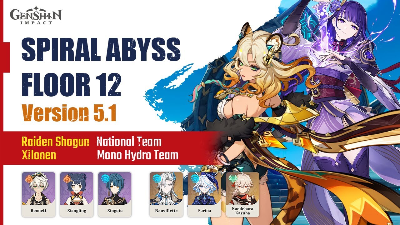 Spiral Abyss Floor 12 Version 5.1 - Raiden Shogun National Team ...