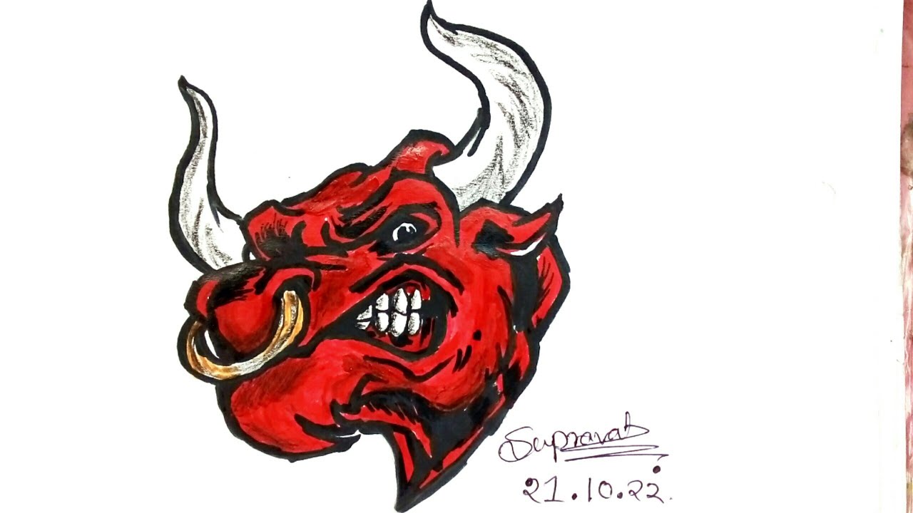 How to Draw Bull #Art @supravatroyart - YouTube