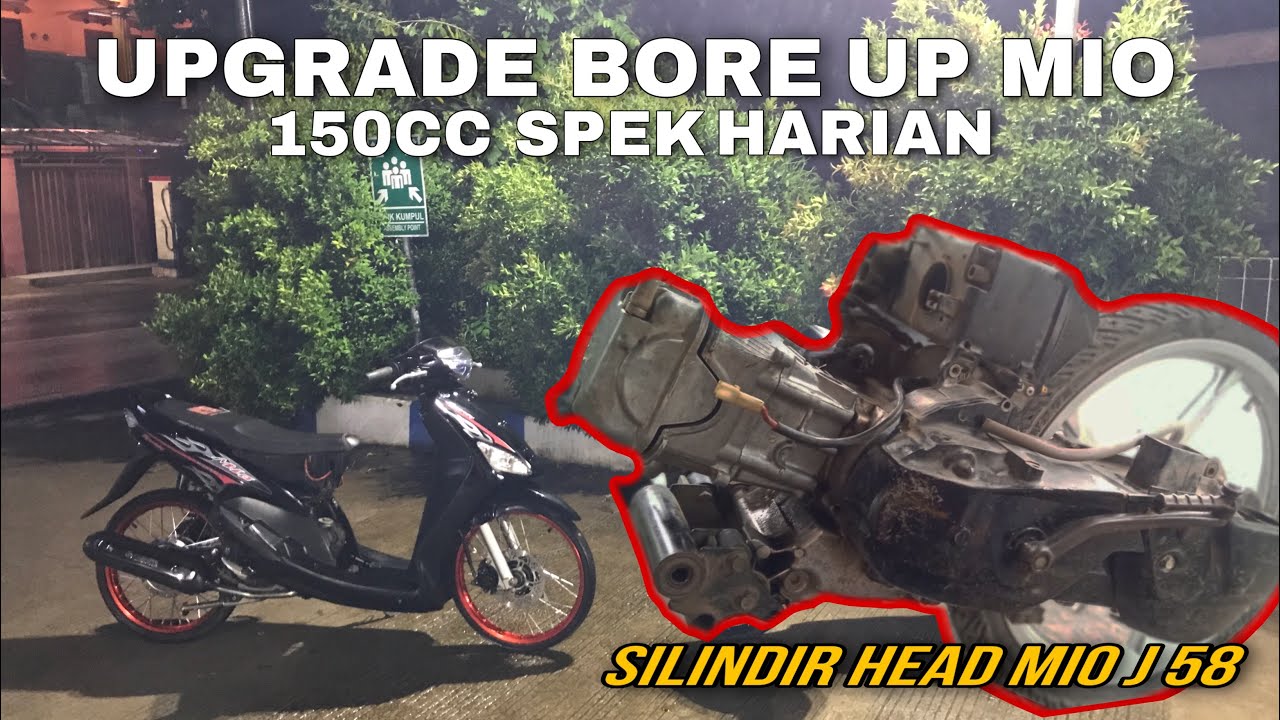 Upgrade Mio Sporty 150cc pake Silinder Head Mio J 57 - YouTube