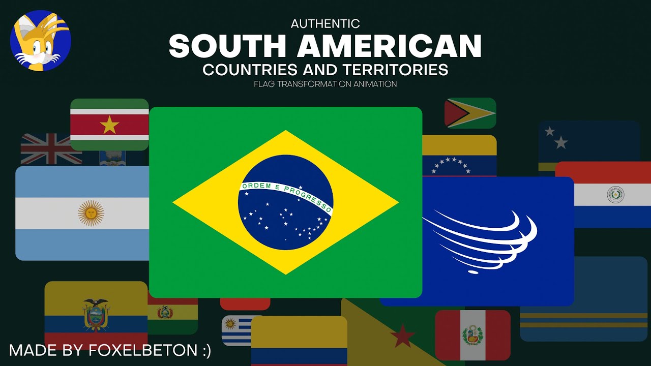 Authentic South American Countries and Territories Flag Transformation ...