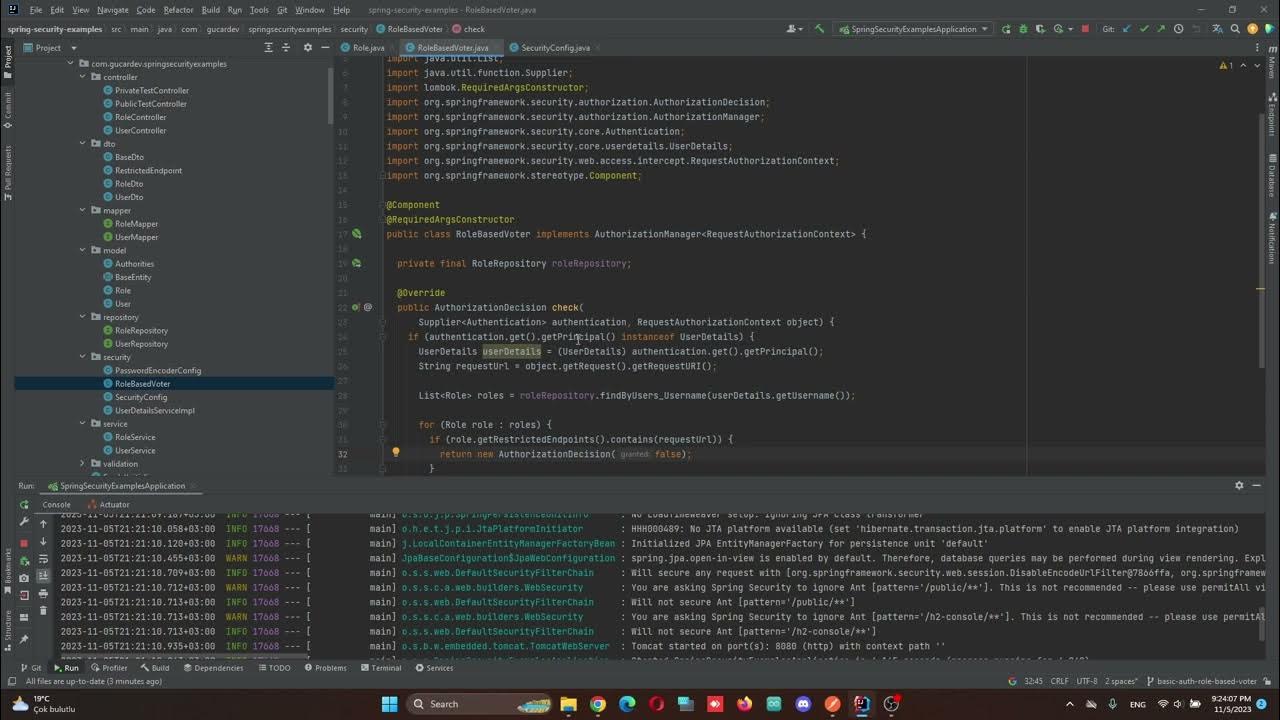 spring security dynamically role based endpoint access (AccessDecisionVoter) - YouTube