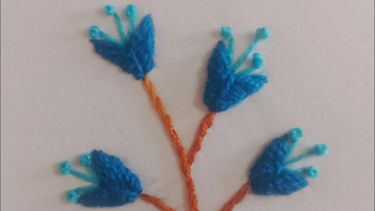 Very Cute Hand Embroidery Flower Design/Hand Embroidery Tutorial - YouTube